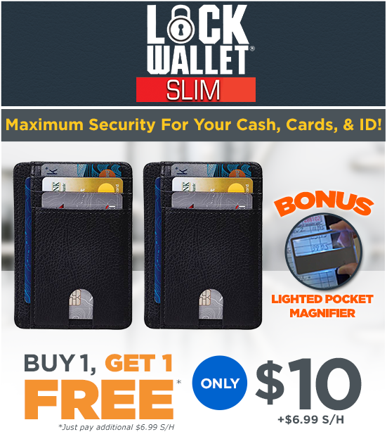 Lock Wallet® Slim - Maximum Security For Your Cash, Cards, & ID!